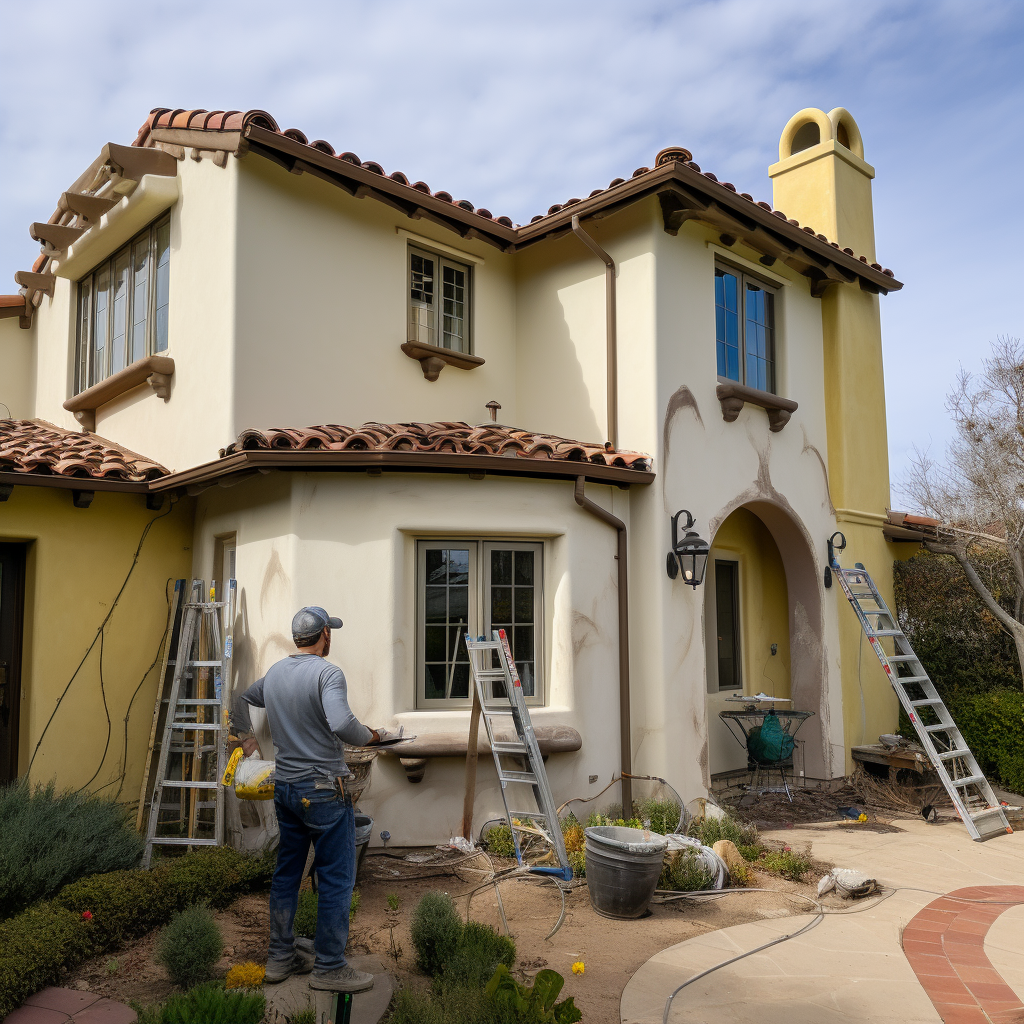 Stucco Siding Sun Damage Fix in SLO - Rogall